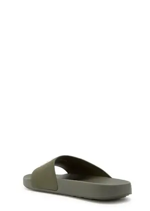 Givenchy Logo Rubber Sliders - Khaki