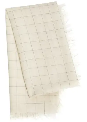TOTEME Checked Wool Scarf - White