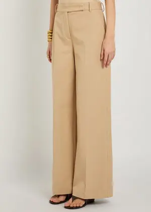 JOSEPH Yukio Flared-leg Trousers - Beige