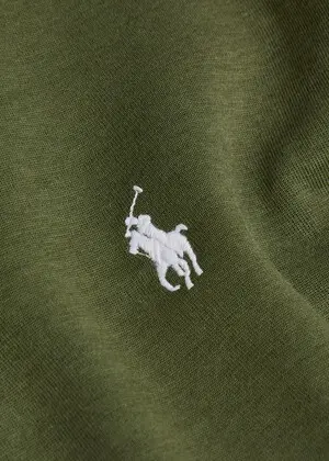 Polo Ralph Lauren Logo-embroidered Half-zip Cotton-blend Sweatshirt - Olive