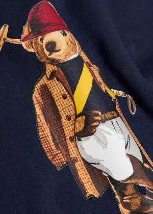 Polo Ralph Lauren Bear-print Crew-neck Sweatshirt - Navy