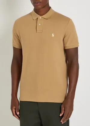 Polo Ralph Lauren Logo Cotton Polo Shirt - Tan