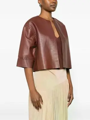 YVES SALOMON Laser-cut Lambskin Jacket