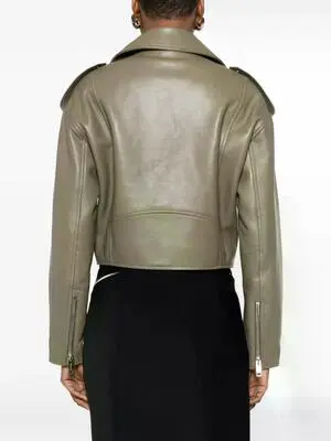 YVES SALOMON Lambskin Zip-front Jacket - Green