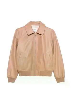 YVES SALOMON Zip-up Lambskin Jacket - Neutrals