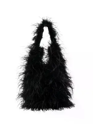 YVES SALOMON Feather Shoulder Bag - Black
