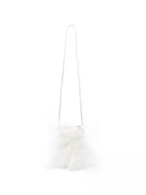 YVES SALOMON Feather-detail Cross Body Bag - White