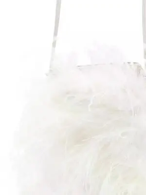 YVES SALOMON Feather Detail Cross Body Bag - White