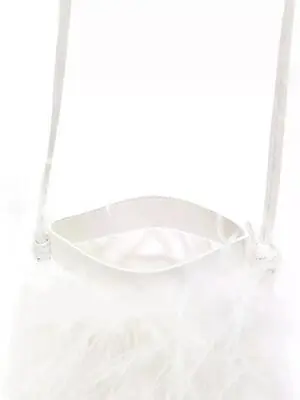 YVES SALOMON Feather Detail Cross Body Bag - White