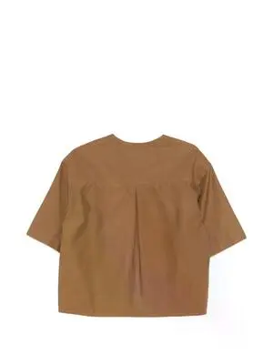 YVES SALOMON Cut-out Short-sleeve Top - Brown