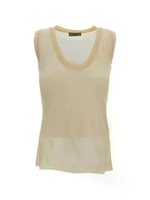 DURAZZI MILANO Sleeveless Scoop Neck Top - Neutrals