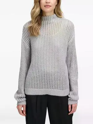 BETTY BARCLAY High-neck Openwork Knit Sweater