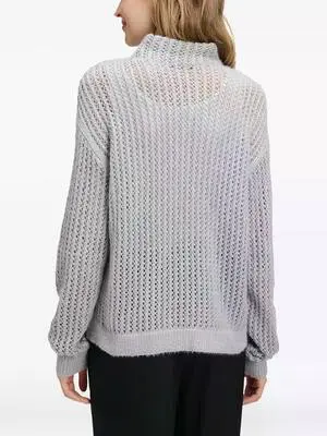 BETTY BARCLAY High-neck Openwork Knit Sweater