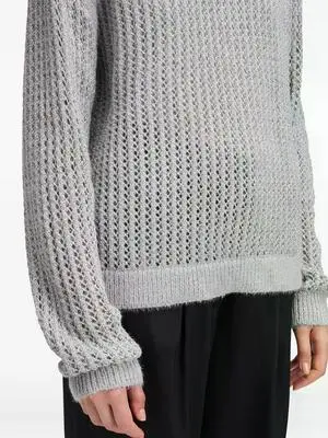 BETTY BARCLAY High-neck Openwork Knit Sweater