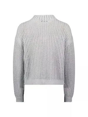 BETTY BARCLAY High-neck Openwork Knit Sweater