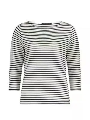 BETTY BARCLAY Striped Three-quarter-sleeve Top - White