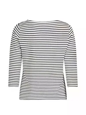 BETTY BARCLAY Striped Three-quarter-sleeve Top - White