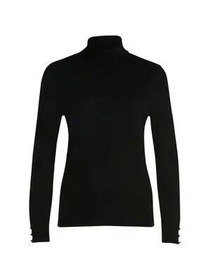 BETTY BARCLAY Button-cuff Turtleneck Top