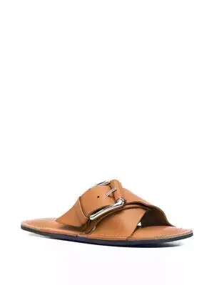 Plan C Buckle Leather Sandals