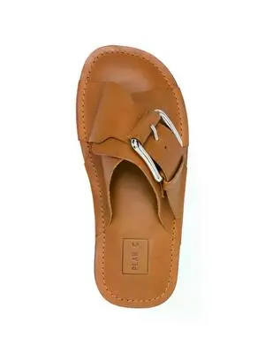 Plan C Buckle Leather Sandals