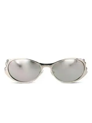 DIESEL Oval-frame Embellished Sunglasses - Gold