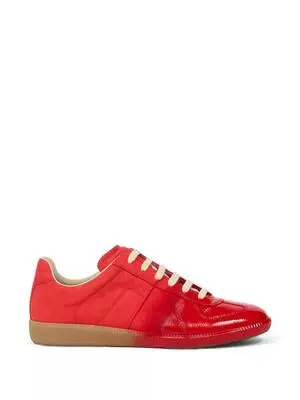 MAISON MARGIELA Replica Patent Leather Lace-up Sneakers - Red