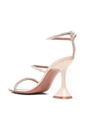 Amina Muaddi Gilda Crystal-embellished Sandals - Neutrals