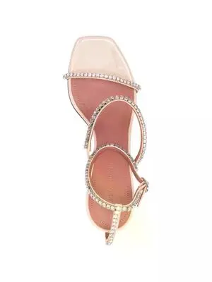 Amina Muaddi Gilda Crystal-embellished Sandals - Neutrals