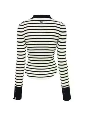 SEMICOUTURE Striped Collared Polo Shirt