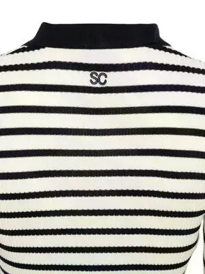 SEMICOUTURE Striped Collared Polo Shirt