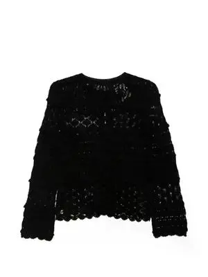 SEMICOUTURE Crochet Cardigan - Black