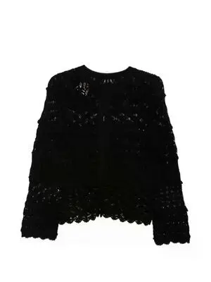 SEMICOUTURE Crochet Cardigan - Black