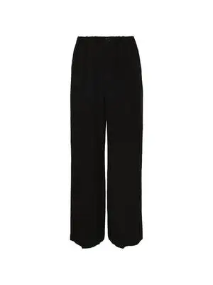 ENFOLD Elasticated-waistband Straight-leg Trousers - Black