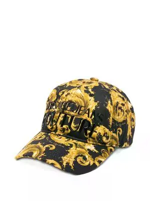 Versace Baroque-patterned Cap - Black
