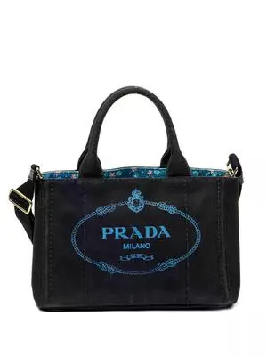 Prada Small Canapa Two-way Handbag - Black