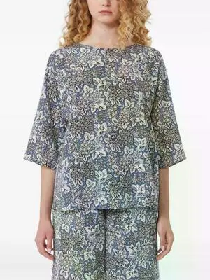 Max Mara Floral-pattern Blouse - Blue