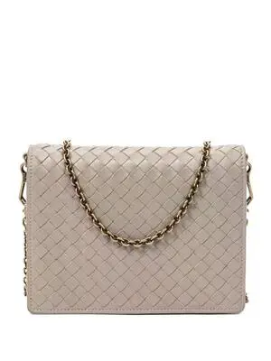 Bottega Veneta Flap Wallet On Chain Shoulder Bag - Neutrals