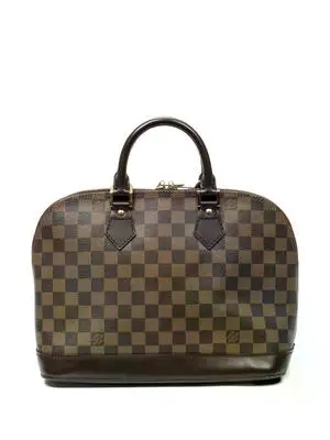 LOUIS VUITTON Alma Checked-pattern Tote - Brown