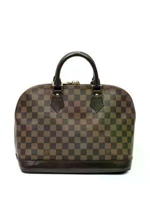 LOUIS VUITTON Alma Checked-pattern Tote - Brown