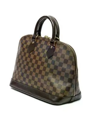 LOUIS VUITTON Alma Checked-pattern Tote - Brown