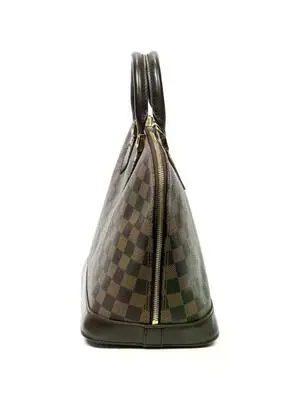 LOUIS VUITTON Alma Checked-pattern Tote - Brown