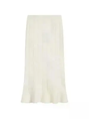 BOSS Knitted Woven Midi Skirt - Neutrals