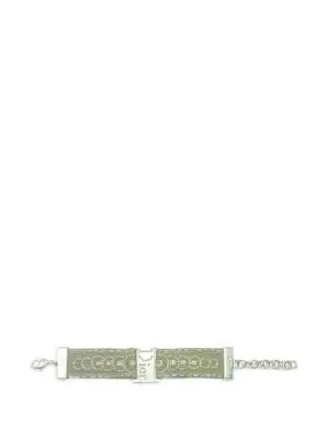 Dior 1990s Logo-embellished Strap Bracelet - Silver