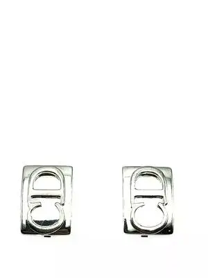 Dior 1980s Logo Earrings - Silver