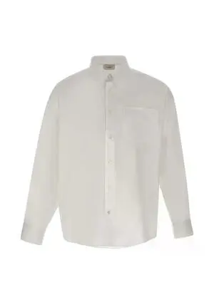 PAOLO PECORA Long-sleeve Patch-pocket Shirt - White