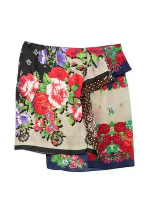 Moschino Floral Print Asymmetric Skirt - Neutrals