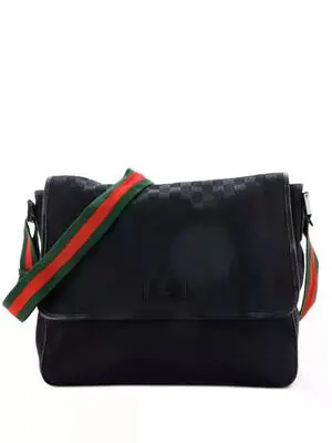 Gucci Web Strap Flap Messenger Gg Canvas Medium