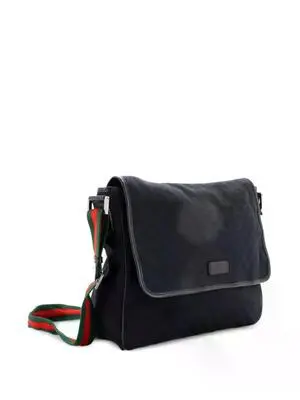 Gucci Web Strap Flap Messenger Gg Canvas Medium