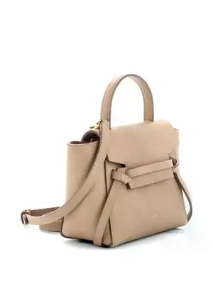 Celine Belt Bag Textured Leather Pico Shoulder Bag - Neutrals