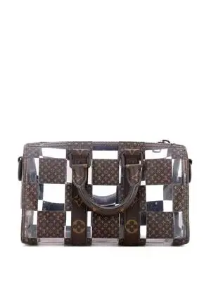 LOUIS VUITTON Keepall Bandouliere Monogram Chess 25 Handbag - Brown